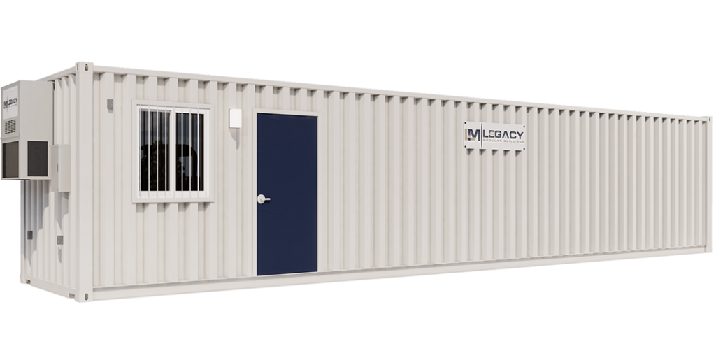 8' x 40' Ground Level Container Office + Storage - Legacy Modular Buildings